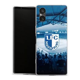 DeinDesign Handyhülle 1. FC Magdeburg Stadion 1. FCM 1.FCM Arena, Sony Xperia 5 V Silikon Hülle Bumper Case Handy Schutzhülle, weiß