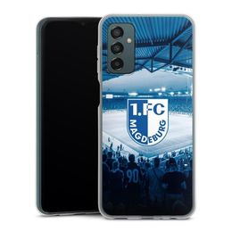 DeinDesign Handyhülle 1. FC Magdeburg Stadion 1. FCM 1.FCM Arena, Samsung Galaxy M13 4G Silikon Hülle Bumper Case Handy Schutzhülle, weiß
