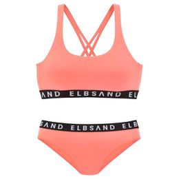 ELBSAND Bikini Damen Gr&ouml;&szlig;e M koralle / schwarz / wei&szlig;