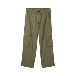 Tom Tailor Jungen Cargo Hose mit Bio-Baumwolle, grün, Uni, Gr. 152