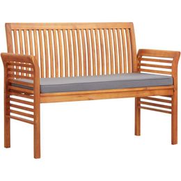 2-Sitzer Gartenbank Doppelsitzbank mit Kissen 120 cm Massivholz Akazie vidaXL