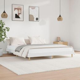 Bonnevie - Bettgestell,Schlafzimmerbett Weiß 120x200 cm Holzwerkstoff vidaXL