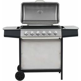 Gasgrill mit 6 Flammen Edelstahl Silbern vidaXL622251