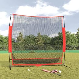 Bonnevie - Baseball-Netz Tragbar Schwarz und Rot 215x107x216 cm Polyester vidaXL982427