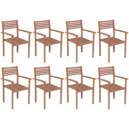 Stapelbare Gartenstühle 8 Stk. Gartensessel Massivholz Teak vidaXL