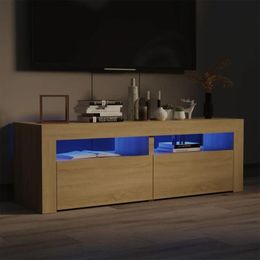 Bonnevie - TV-Schrank,TV-Möbel mit LED-Leuchten Sonoma-Eiche 120x35x40 cm vidaXL