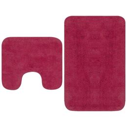 Badematten-Set 2-tlg. Stoff Fuchsia vidaXL624348