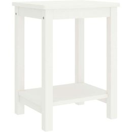 Bonnevie - Nachttisch,Beistelltisch Weiß 35x30x47 cm Massivholz Kiefer vidaXL