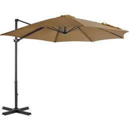 Ampelschirm，Sonnenschirm mit Aluminium-Mast Taupe 300 cm vidaXL