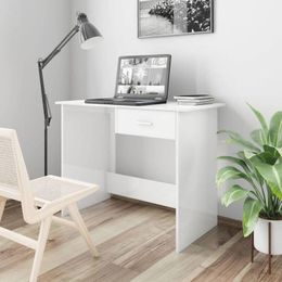 Bonnevie - Computertisch,Schreibtisch Hochglanz-Weiß 100×50×76 cm Holzwerkstoff vidaXL
