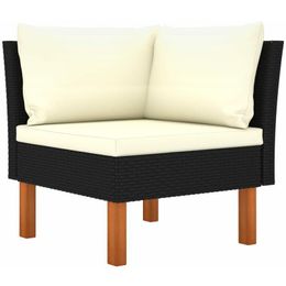 Bonnevie - Ecksofa Poly Rattan und Eukalyptus Massivholz vidaXL105464