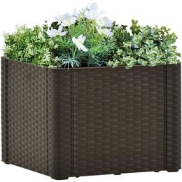 Garten-Hochbeet，Blumenkasten mit Selbstbewässerungssystem Mokka 43x43x33 cm vidaXL