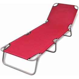 Sonnenliege,Liegestuhl Klappbar mit Rückenlehne Verstellbar Rot vidaXL