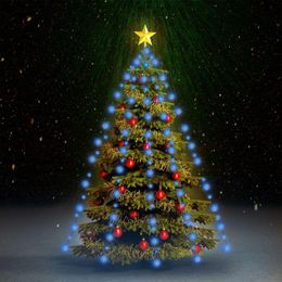 Bonnevie - Weihnachtsbaum-Lichternetz,Kunstbaum mit 210 LEDs Blau 210 cm vidaXL
