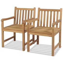 Bonnevie - Gartenstühle 2 Stk. Gartensessel Massivholz Teak vidaXL