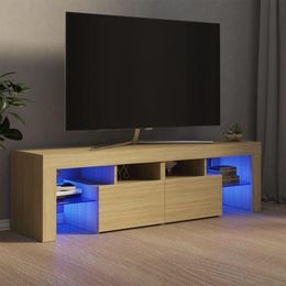 Bonnevie - TV-Schrank,TV-Möbel mit LED-Beleuchtung Sonoma-Eiche 140x36,5x40 cm vidaXL