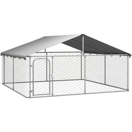 Vidaxl - Outdoor-Hundezwinger mit Dach 300x300x150 cm Silber
