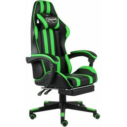 Bonnevie - Gaming-Stuhl mit Fußstütze Schwarz und Grün Kunstleder vidaXL339998