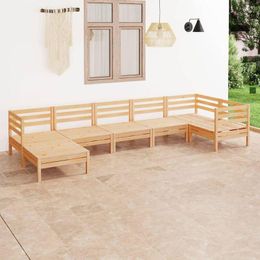 7-tlg. Garten-Lounge-Set,Gartenmöbel-Set Massivholz Kiefer vidaXL