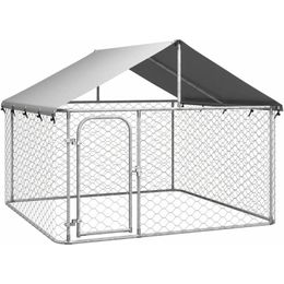 Outdoor-Hundezwinger,Hundekäfig mit Dach 200x200x150 cm vidaXL