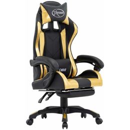 Bonnevie - Gaming-Stuhl mit Fußstütze Golden und Schwarz Kunstleder vidaXL262104