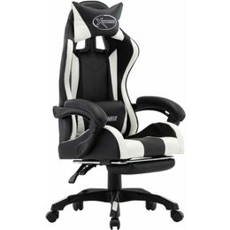 Bonnevie - Gaming-Stuhl mit Fußstütze Weiß und Schwarz Kunstleder vidaXL883648