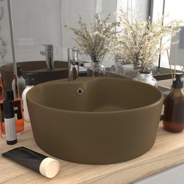 Luxus-Waschbecken mit Überlauf Matt Creme 36x13 cm Keramik vidaXL764651