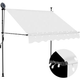 Einziehbare Markise Sonnenmarkise Handbetrieben mit LED 150 cm Creme vidaXL