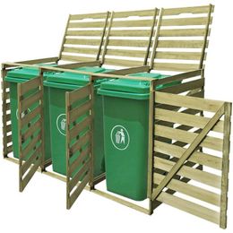 Mülltonnenbox für 3 Tonnen 240 l Imprägniertes Holz vidaXL116091