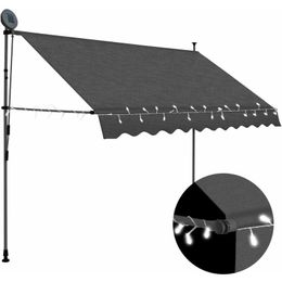 Einziehbare Markise Sonnenmarkise Handbetrieben mit led 250 cm Anthrazit vidaXL