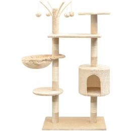 Katzen-Kratzbaum,Katzenbaum 125 cm Beige vidaXL