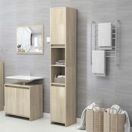 Bonnevie - Badezimmerschrank,Badschrank Sonoma-Eiche 30x30x183,5 cm Holzwerkstoff vidaXL