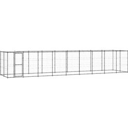Outdoor-Hundezwinger,Hundekäfig mit Überdachung Stahl 21,78 m² vidaXL