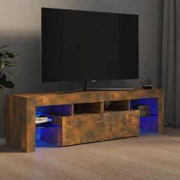 Bonnevie - TV-Schrank,TV-Möbel mit LED-Leuchten Räuchereiche 140x36,5x40 cm vidaXL