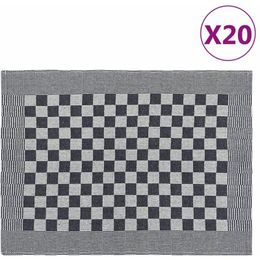 Geschirrtücher 20 Stk. Schwarz und Weiß 50x70 cm Baumwolle vidaXL690964