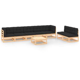 8-tlg. Garten-Lounge-Set,Gartenmöbel-Set mit Kissen Kiefer Massivholz vidaXL