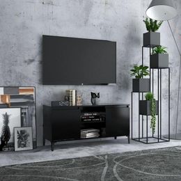Bonnevie - TV-Schrank,TV-Möbel mit Metallbeinen Schwarz 103,5x35x50 cm vidaXL