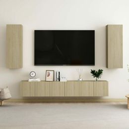 5-tlg. TV-Schrank-Set，TV-Möbel Sonoma-Eiche Holzwerkstoff vidaXL