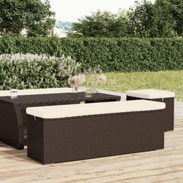 Bonnevie - Hockerbank mit Sitzkissen Braun 110x30x40 cm Poly Rattan vidaXL368641