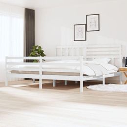 Massivholzbett,Schlafzimmerbett,Doppelbett Weiß 200x200 cm vidaXL