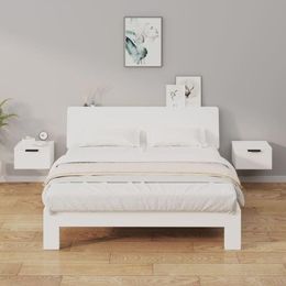 Bonnevie - 2er-Set Wand-Nachttische,Beistelltische Weiß 34x30x20 cm vidaXL
