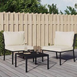Gartenstühle mit Sandfarbigen Kissen 2 Stk. Gartensessel 60x74x79 cm Stahl vidaXL