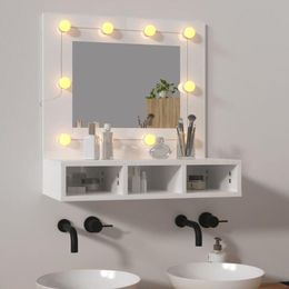 Spiegelschrank mit LED,Bad Hängeschrank Hochglanz-Weiß 60x31,5x62 cm vidaXL