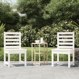 Gartenstühle 2 Stk. Gartensessel Weiß 40,5x48x91,5 cm Massivholz Kiefer vidaXL