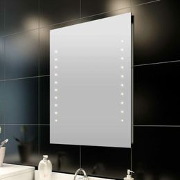 Badspiegel,Wandspiegel mit LED-Leuchten 60×80 cm vidaXL