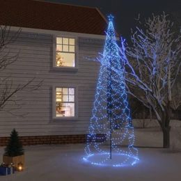 LED-Weihnachtsbaum,Outdoor-Lichterketten mit Metallstange 1400 LEDs Blau 5 m vidaXL