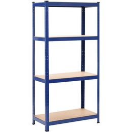 Lagerregal,Bücherregal mit 4 Böden Blau Stahl & Holzwerkstoff vidaXL