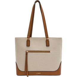 L.Credi Shopper, Reißverschluss, Emblem, für Damen, beige