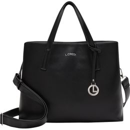 L.Credi Henkeltasche, Kunstleder, Anhänger, für Damen, schwarz