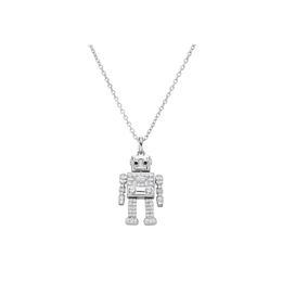 Giorgio Martello MILANO Kette mit Anhänger Anhänger Roboter mit Zirkonia, Silber 925, silberfarben